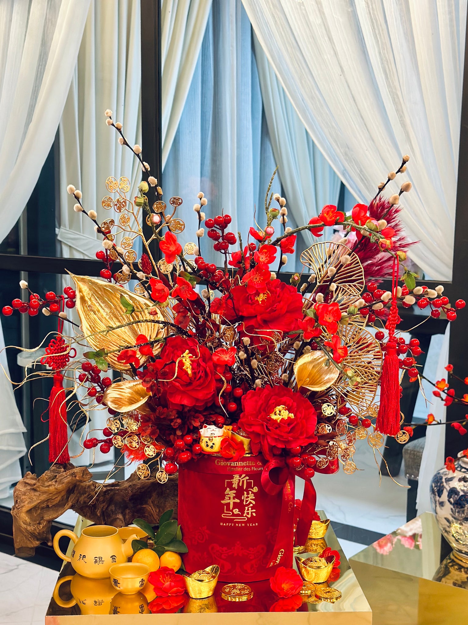 Everlasting CNY Blossom Red Fortune Bloom Box – Giovannette & Co. L ...